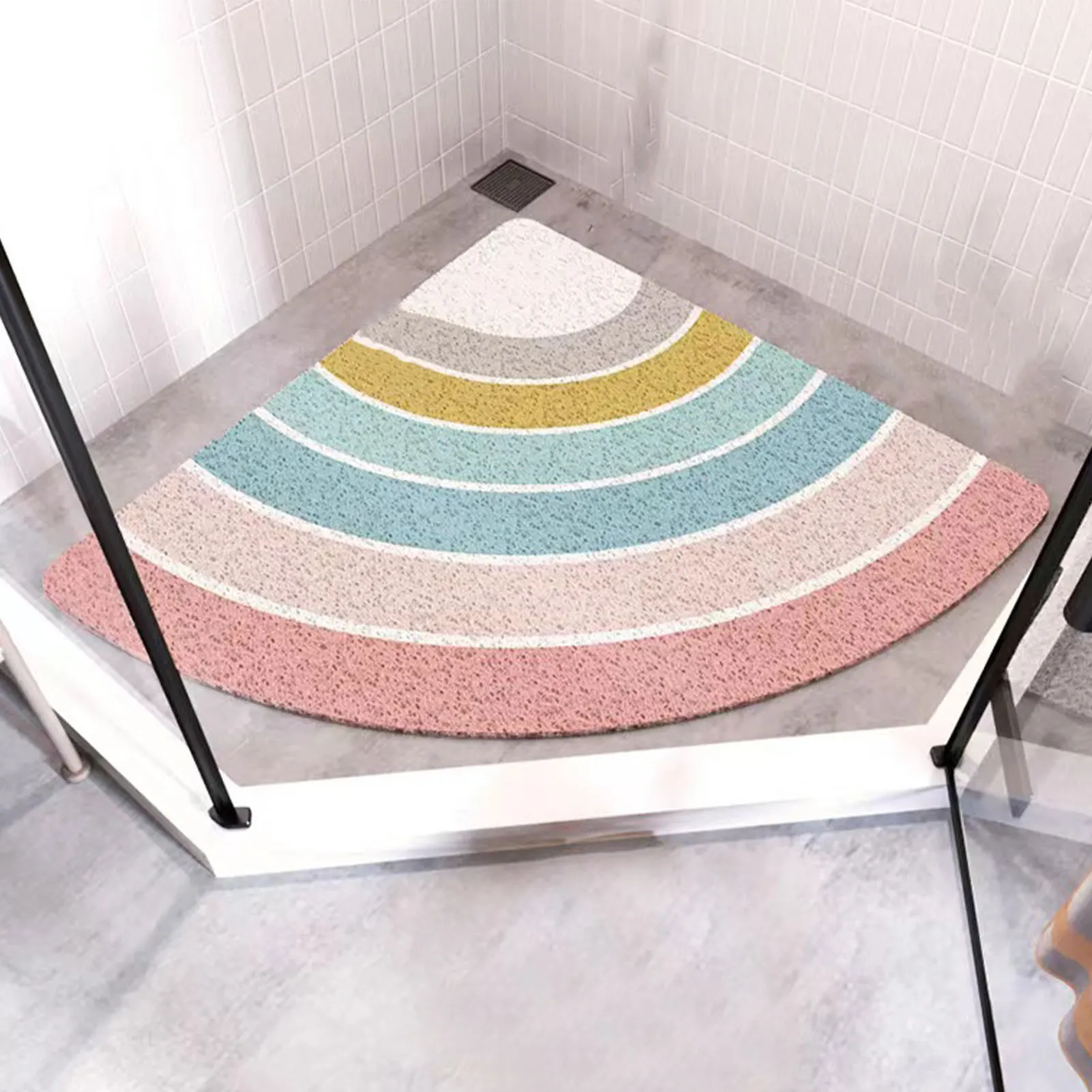Cartoon fan-shaped shower room anti-slip mat bathroom floor mat ...