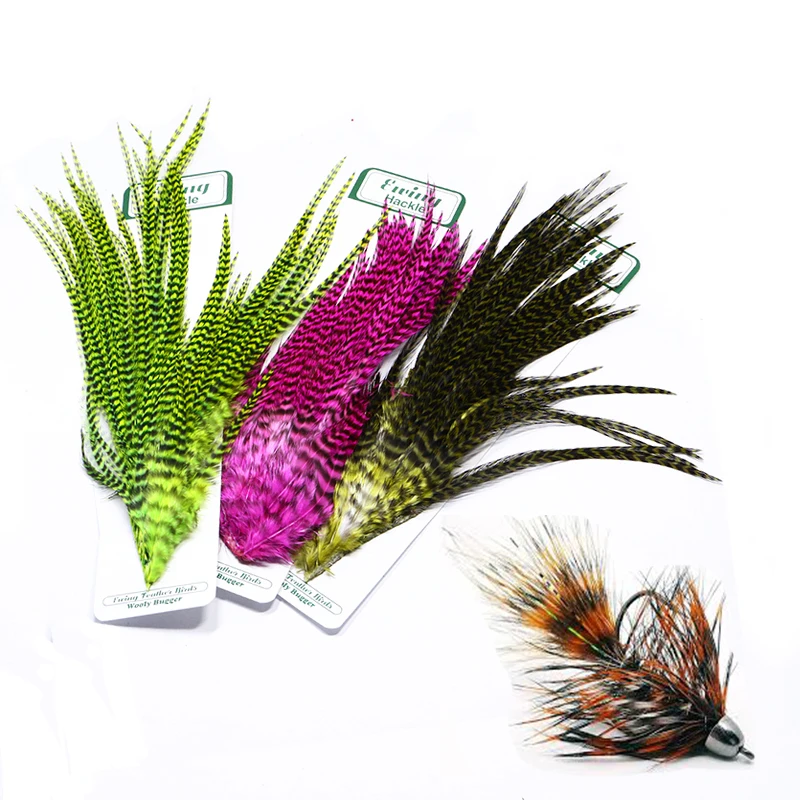 New ewing feather rooster saddle woolly bugger feather pack 5 optional ...