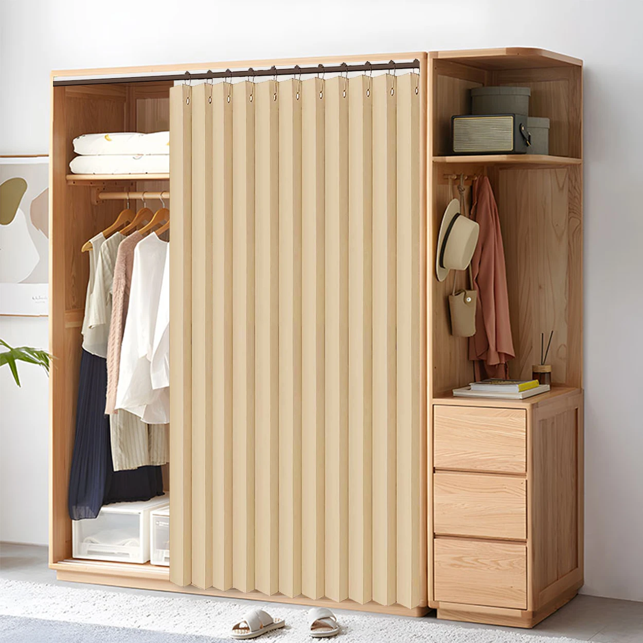1Panel-Fixed-Pleated-Partition-Curtains-Bedroom-and-Living-Room-Screen ...