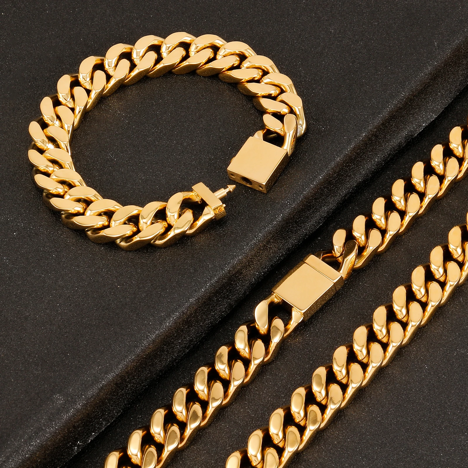 Hip Hop Rock Style Cuban Chain for Men Women Stainless Steel Necklace ...