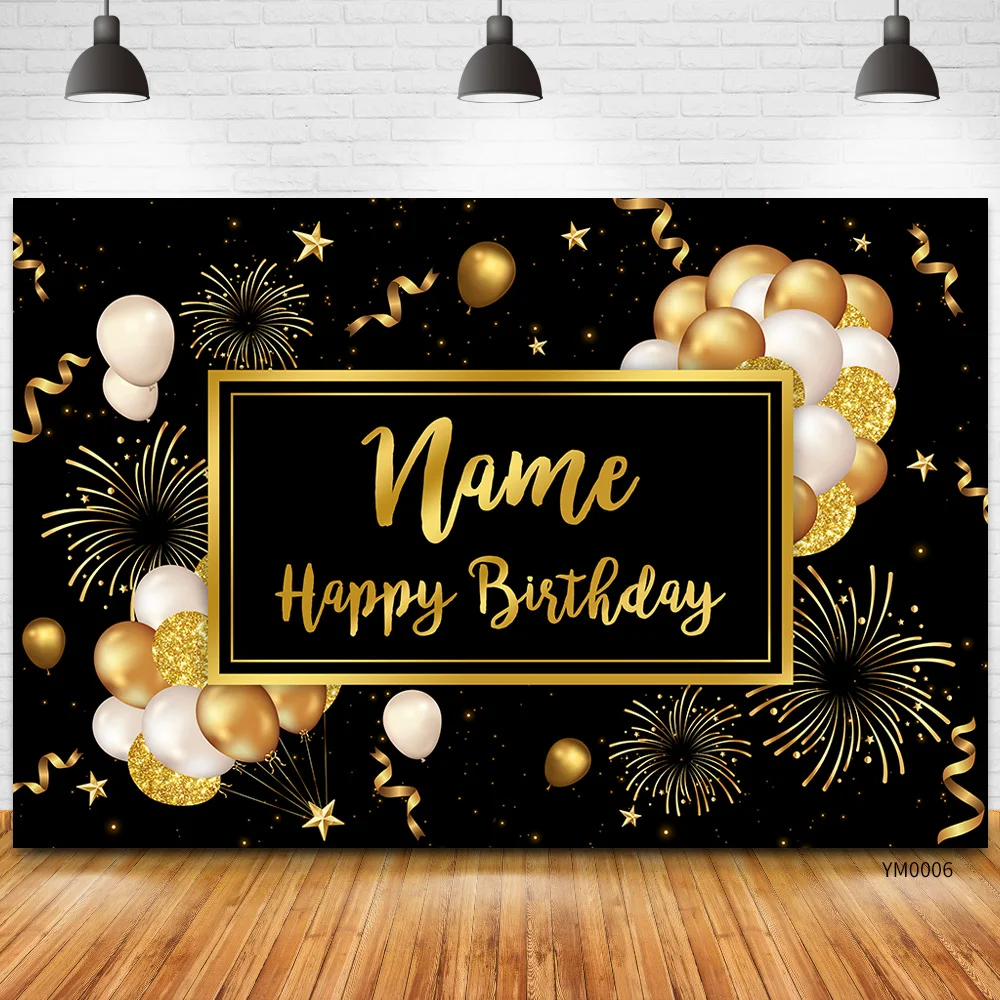 Custom-Name-Photo-Happy-Birthday-Backdrop-Banner-Sign-Poster-Glitter ...