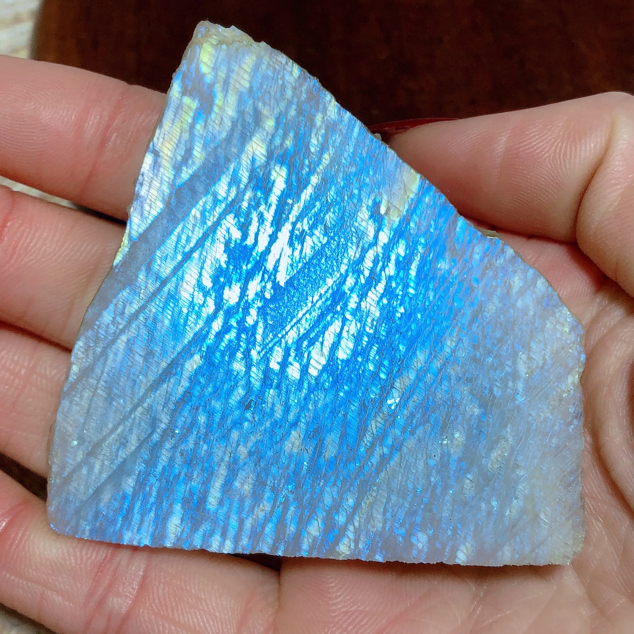Natural-Crystal-Green-Moonstone-Slab-Slice-Blue-Flash-Pattern-Mineral ...