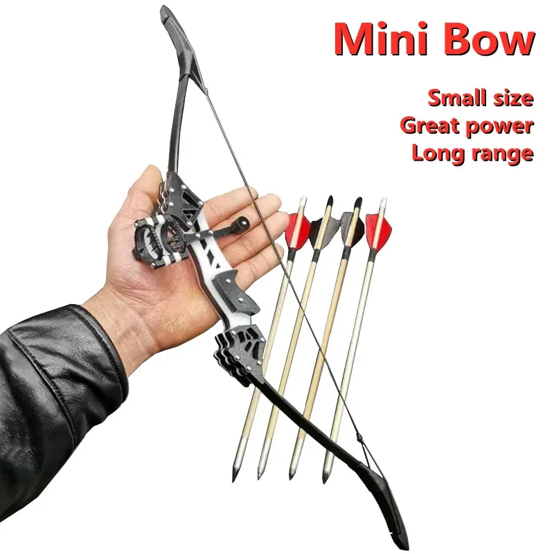Portable-Mini-Recurve-Bow-and-Arrow-Set-Powerful-Aiming-Shooting-Bow-and-Arrow-Detachable ...