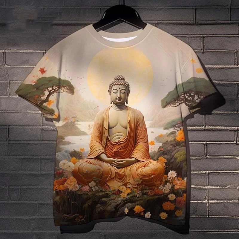 Sakyamuni-T-Shirts-Buddha-Buddhist-3D-Print-Men-Women-Casual-Short ...