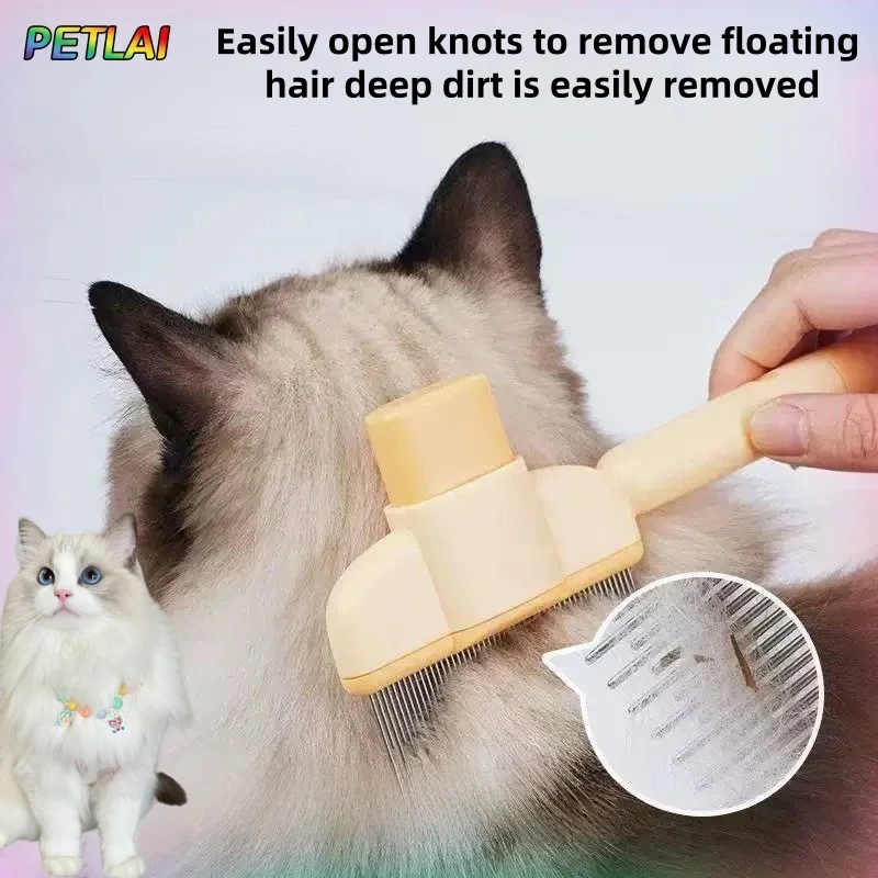 Cat Hair Remover Comb Flea Comb Multifunctional Pet Brush with Release ...