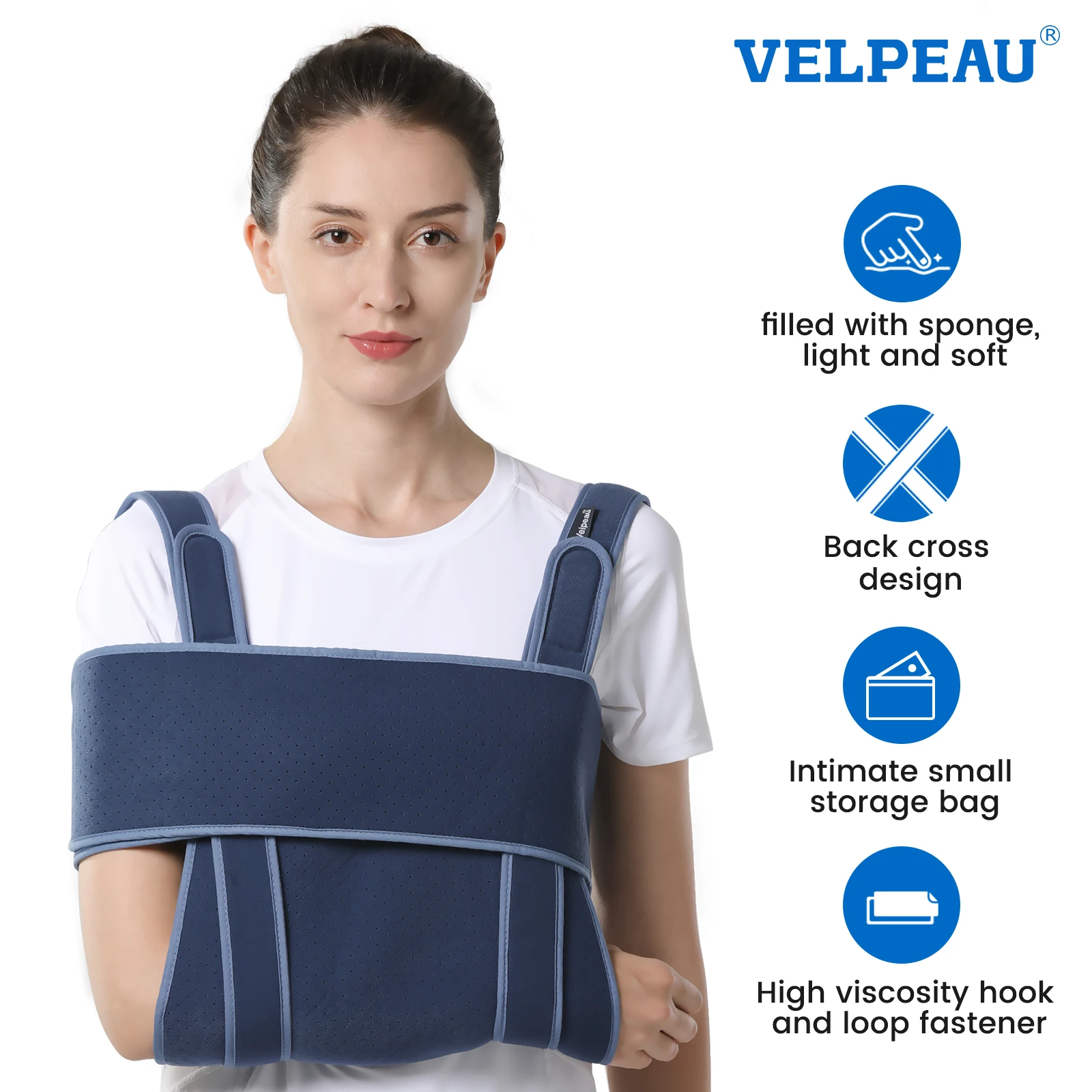 VELPEAU Braço Sling Médico Cotovelo Apoio Braço Imobilizador para Mão ...