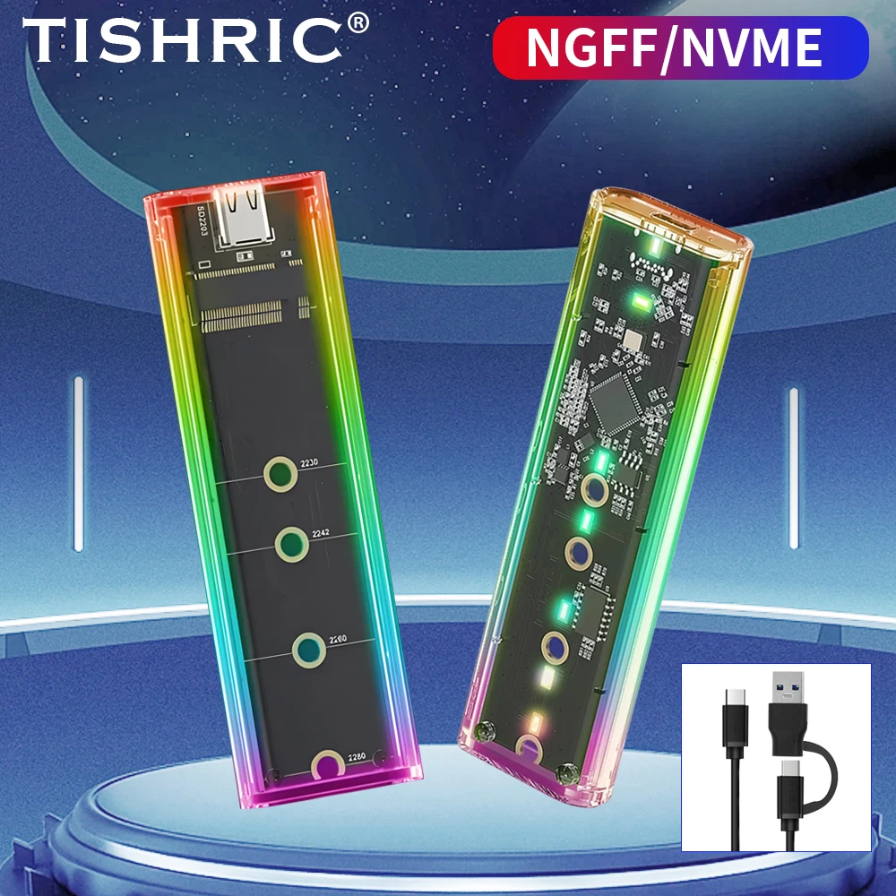 TISHRIC-Nvme-M2-SSD-Enclosure-NVME-NGFF-Dual-Protocol-M-2-Solid-State ...