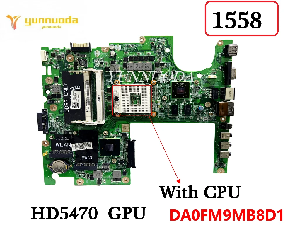 DA0FM9MB8D1-For-DELL-studio-1558-Laptop-Motherboard-With-CPU-HD5470-GPU-HM57-DDR3-CN-04DKNR ...