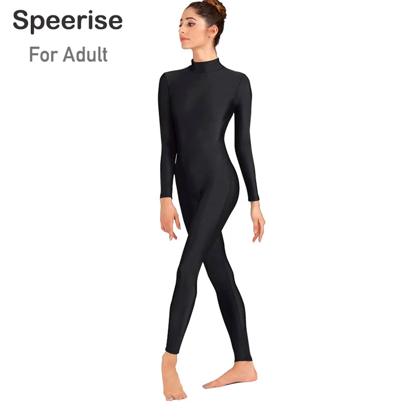 Speerise Adult Turtleneck Unitard Footless Full Body Zip One Piece ...
