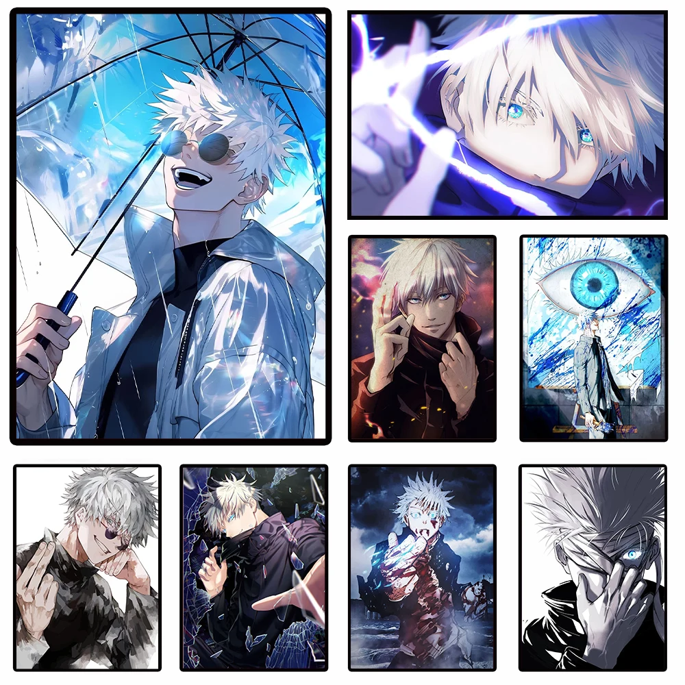 Japanese-Anime-Jujutsu-Kaisen-Poster-Hot-Figure-Gojo-Satoru-Picture ...