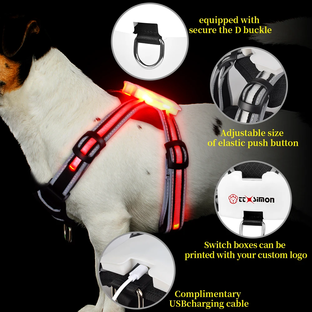 LED DOG HARNESS Reflective Harness for Dogs - Room Shopping