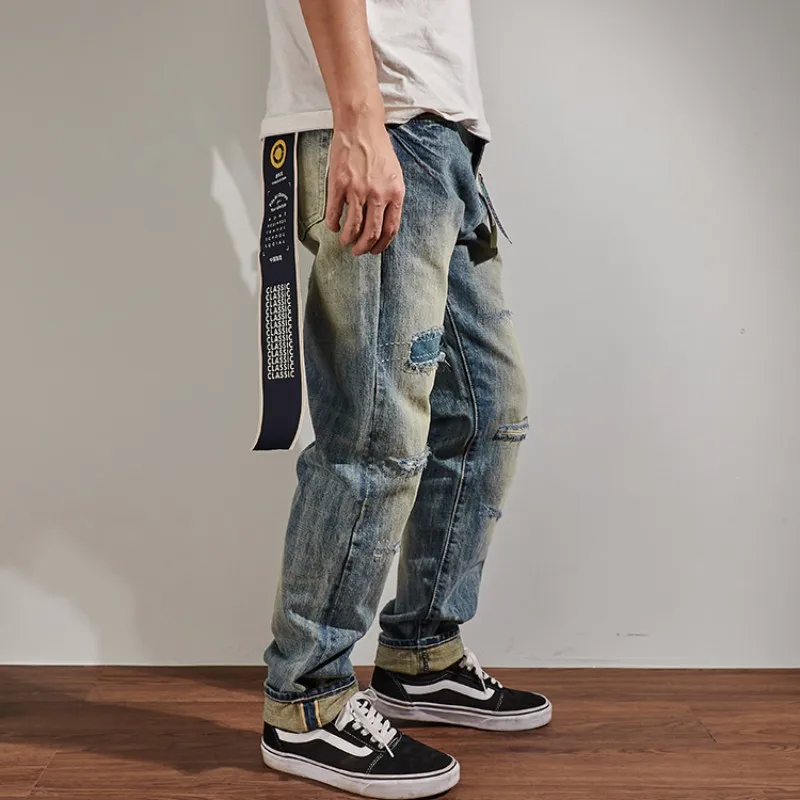 Selvedge-pantalones-vaqueros-de-mezclilla-para-hombre-ropa-desgastada ...