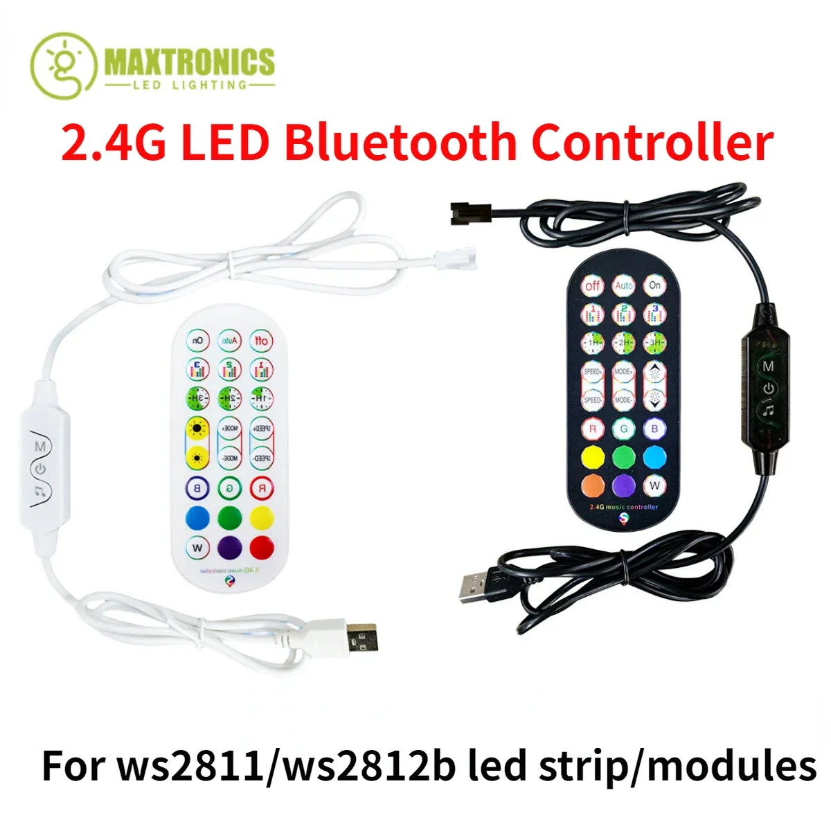 WS2812B WS2811 2.4G LED Bluetooth Controller And 24key Remote Control for Addressable Smart RGB ...