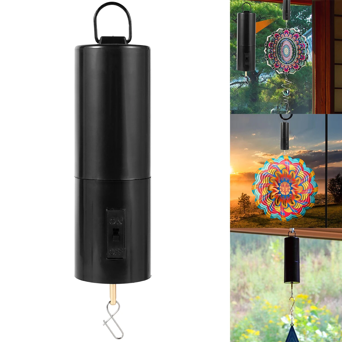 Rotary-Wind-Chime-PlasticHanging-Motor-Battery-Powered-Wind-Spinner ...