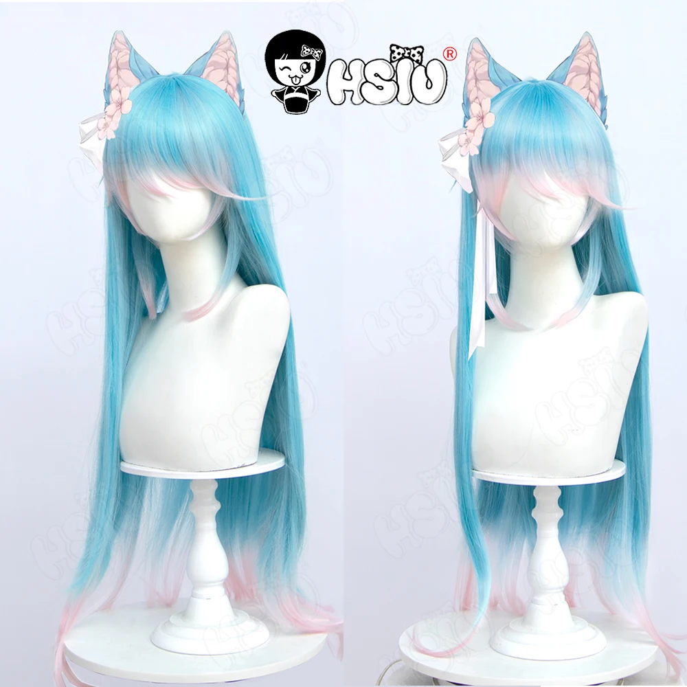 silvervale Cosplay Wig Vtuber Cosplay HSIU Blue gradient pink long hair ...