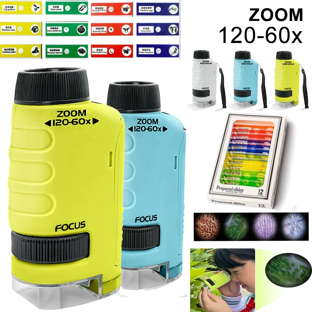 Kids-Science-Microscope-with-LED-Light-Battery-Powered-Handheld ...