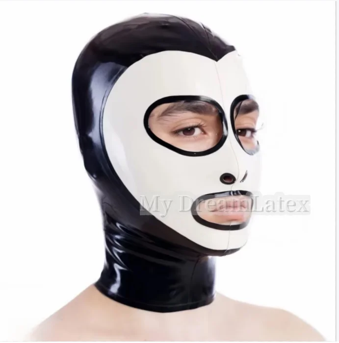 Full Coverage Latex Mask and Latex Catsuit Open Eyes, Nose and Mouth ...