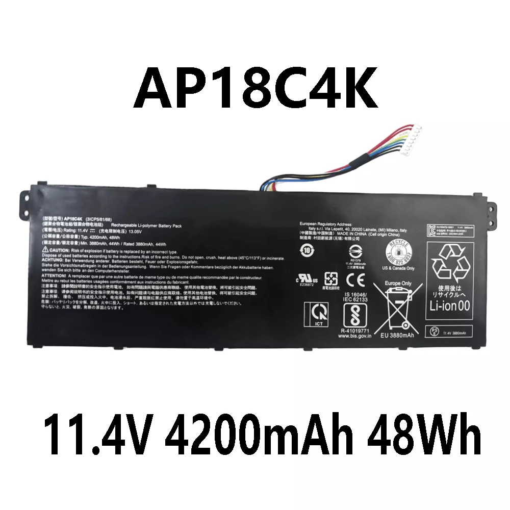 AP18C4K 11.4V 48Wh 4200mAh Laptop Battery for Acer Aspire 5 A515-43 ...