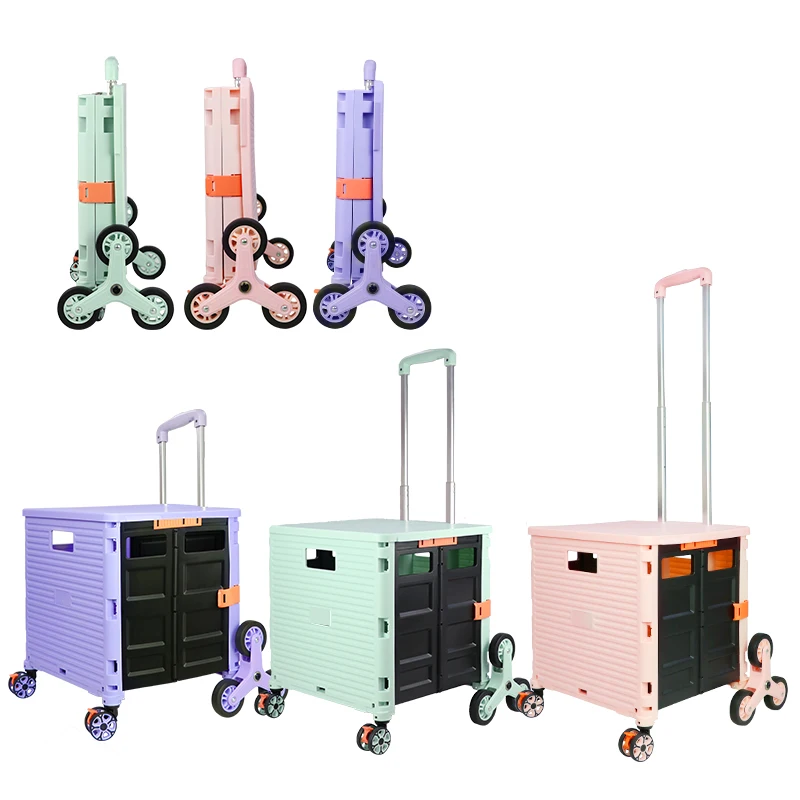 Factory-8-Wheel-Shopping-Cart-Utility-Folding-Rolling-Cart-Stair ...