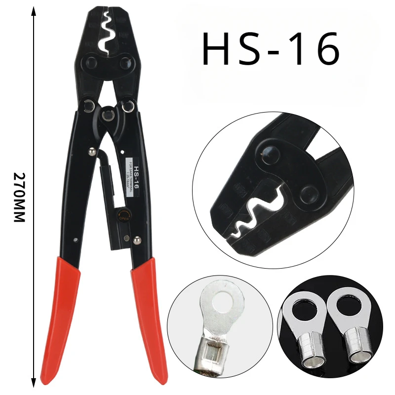 HS-16 Crimper Plier Ratchet Type Bare Terminal Crimping Pliers OT UT ...