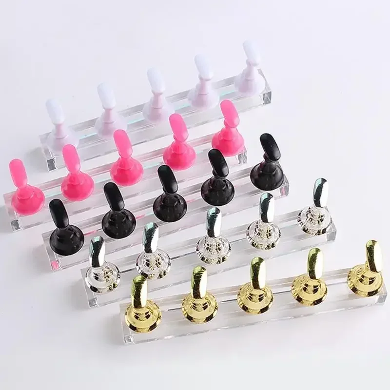 Magnetic-Nail-Holder-False-Nail-Tip-Practice-Stand-Crystal-Base-Holder ...