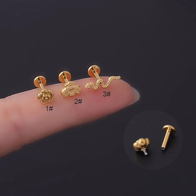 Stainless Steel Ear Piercing Earrings | Stainless Steel Snake Piercing ...