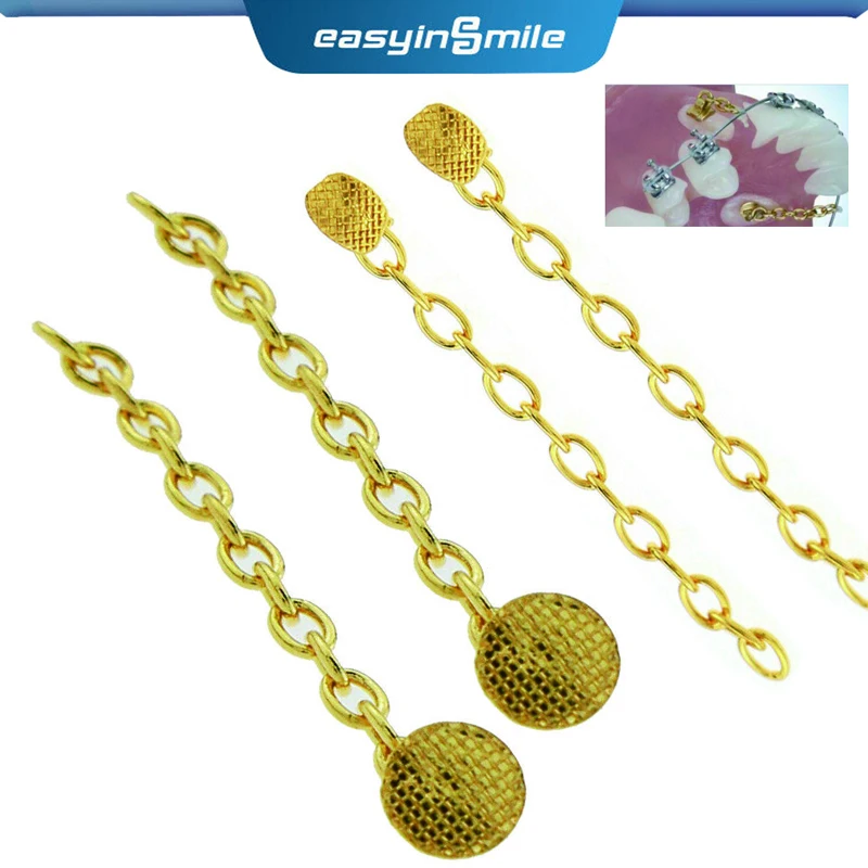 2pcs-Pack-Easyinsmile-Dental-Traction-Chain-Gold-Plated-Orthodontic ...