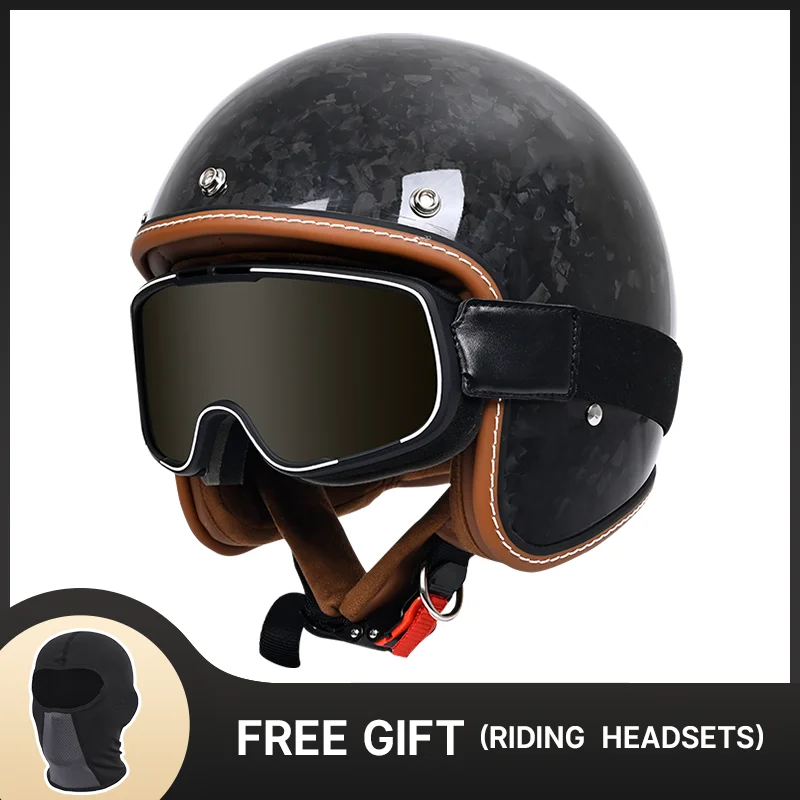 Retro-Forging-Carbon-Fiber-Helmets-Men-s-Motocicleta-Helmet-3C-Dot ...