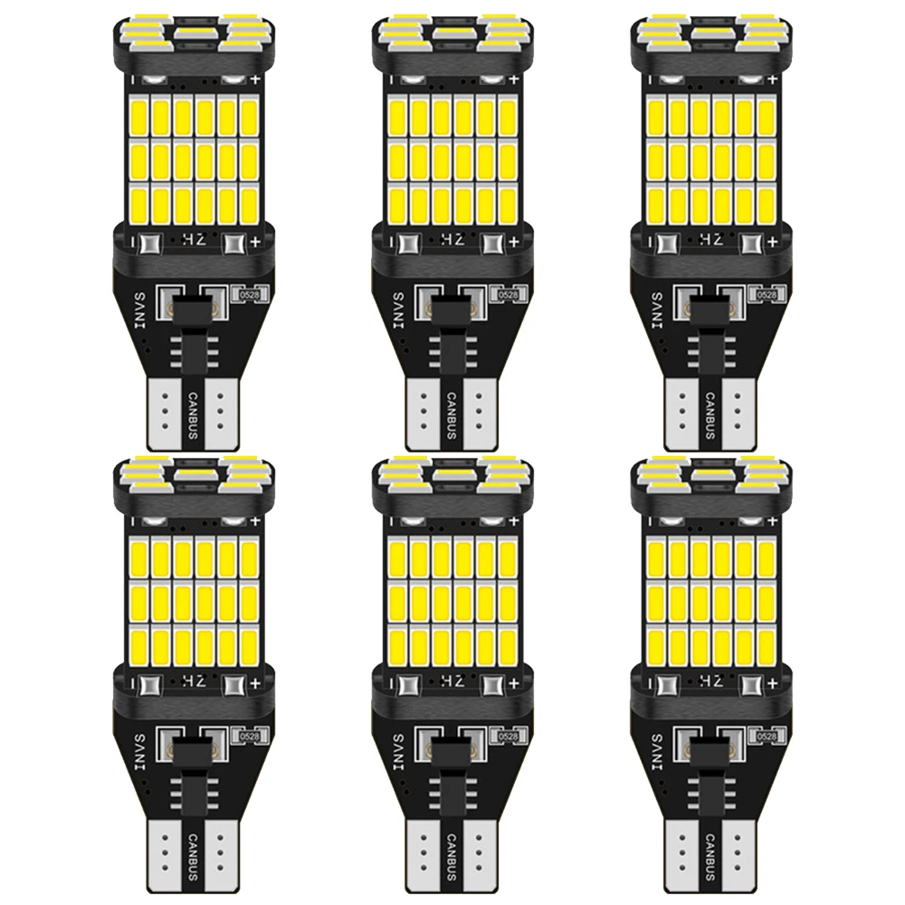 6pcs T15 W16w 921 912 T16 T10 902 Led Bulbs High Power 45pcs 4014smd ...