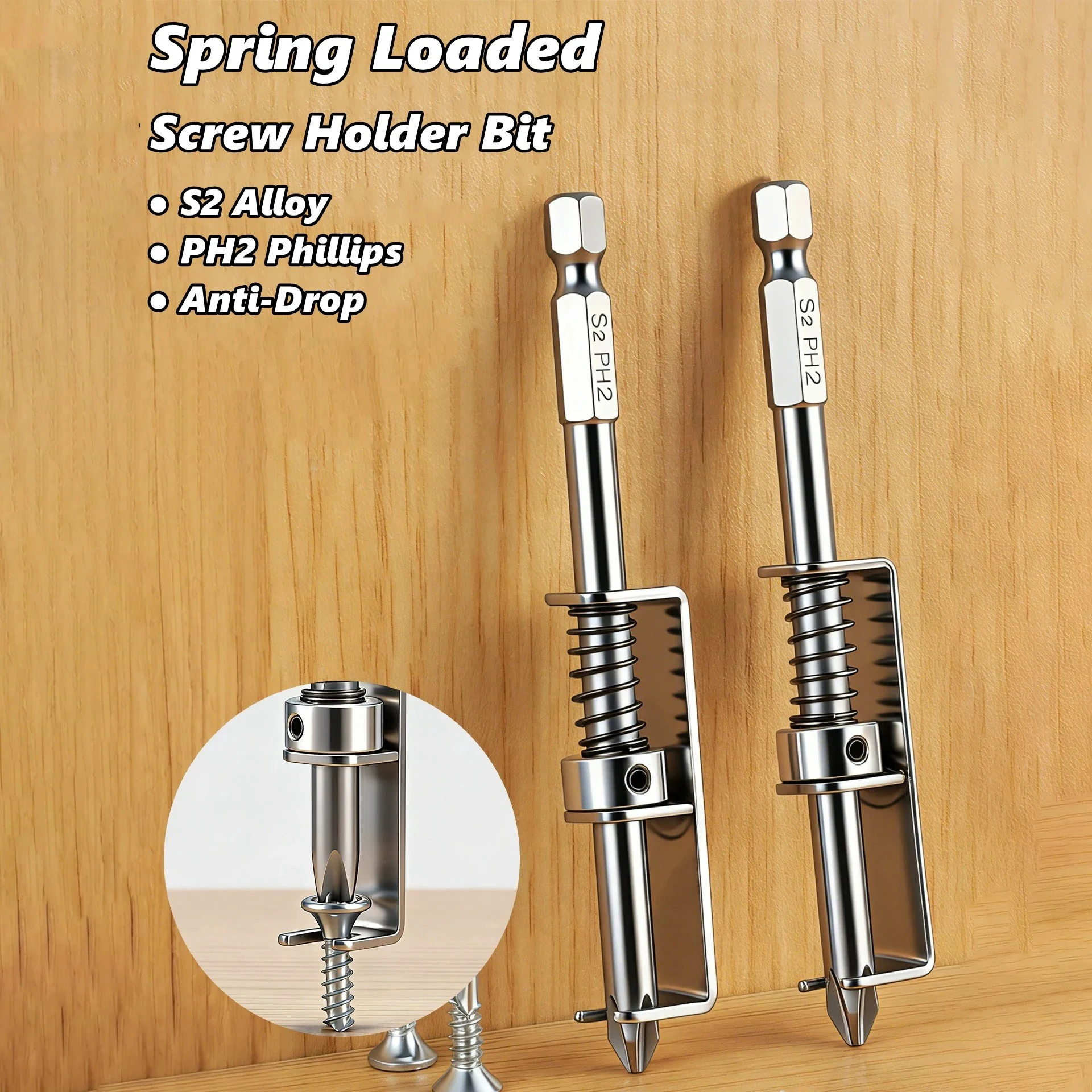 Spring Loaded Screw Holder Bit,Screw Gripper Tool Universal Anti-drop ...