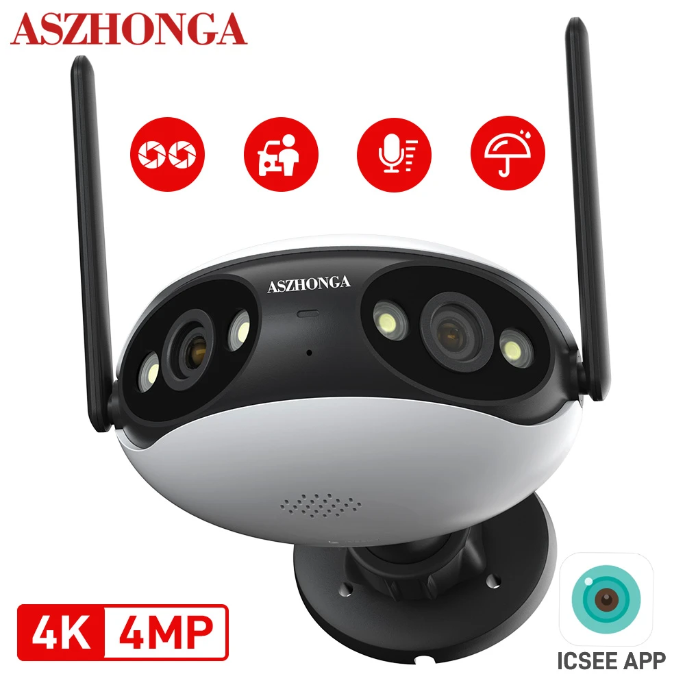 Outdoor 4K 180 ° ultra-wide view panoramic WIFI dual lens fixed network ...