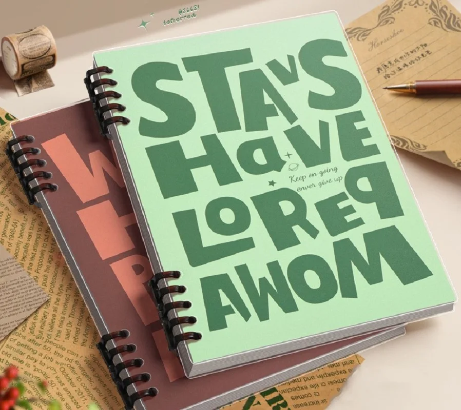 A5-B5-American-Loose-Leaf-Detachable-Coil-Notebook-English-Notepad ...