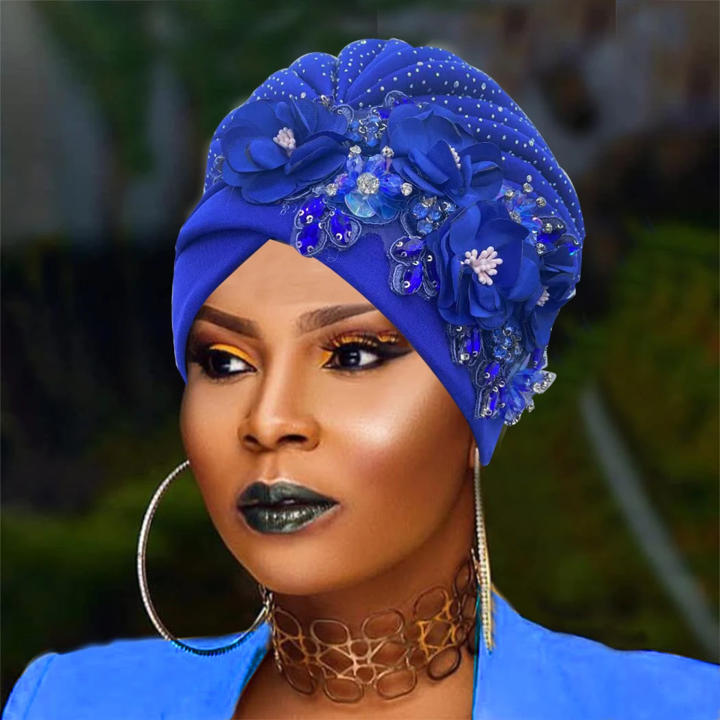 Elegant African Turban Cap with Shiny Rhinestone Ready to Wear Nigeria ...