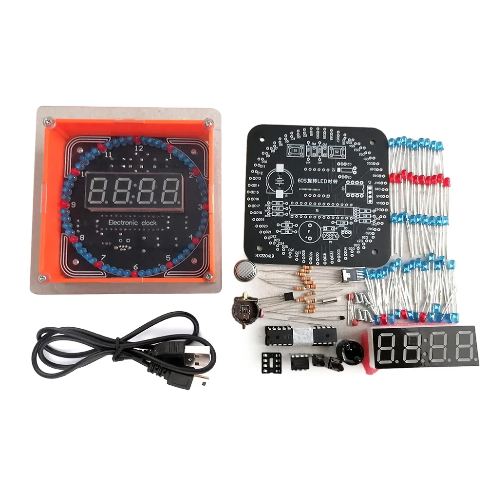 Digital-DIY-Electronic-Clock-Kit-Light-Control-Rotation-Digital-LED ...