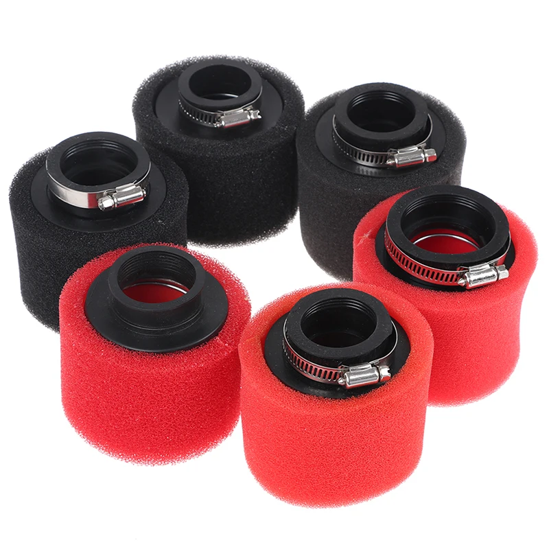 Black and Red Straight Neck Foam Air Filter 35mm 38mm 42mm 45mm 48mm ...