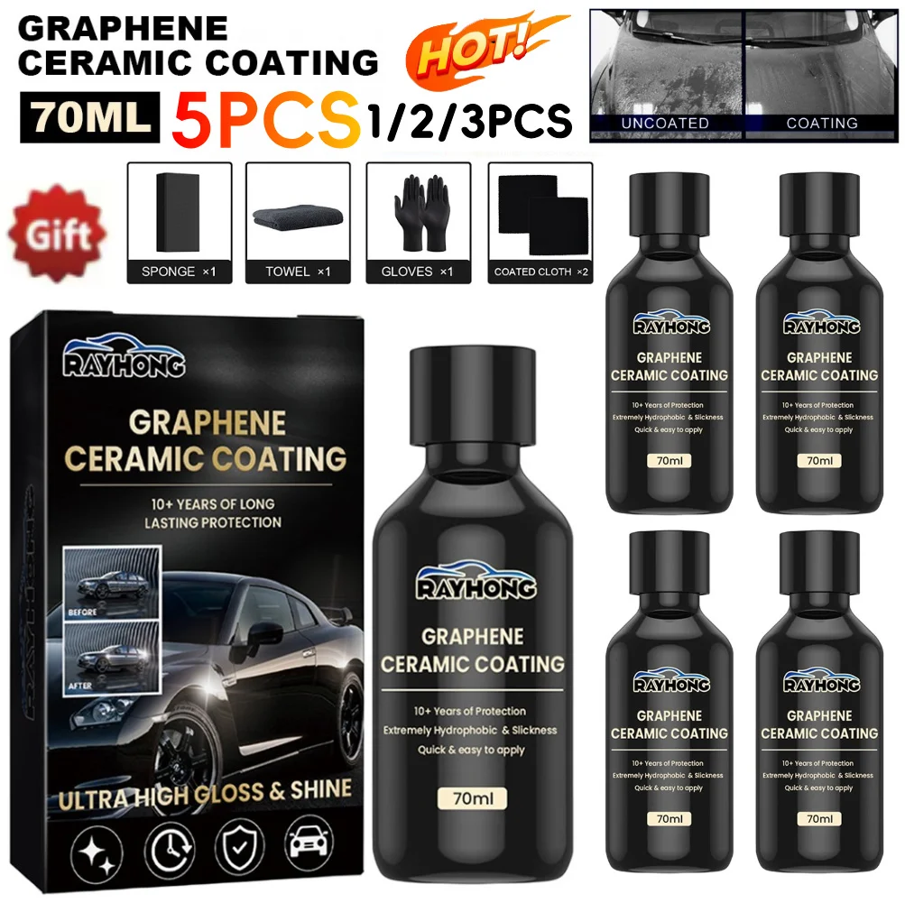 1-5PCS 70ml Graphene Ceramic Coating Nano Ceramic Coating Advanced ...
