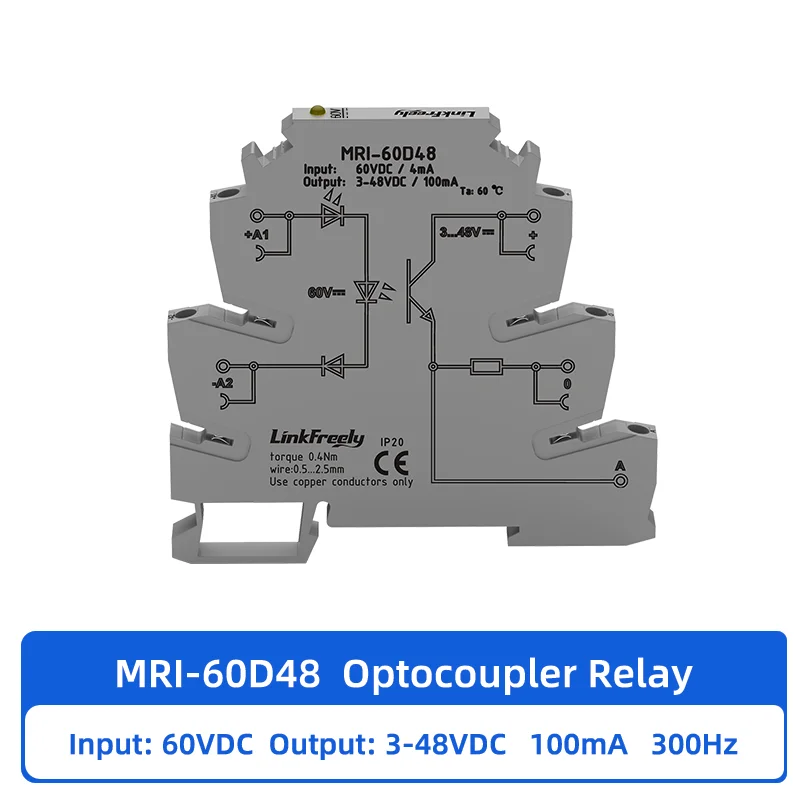 MRI-60D48‌ 60VDC Optocoupler Relay Module for PLC Short Signal ...