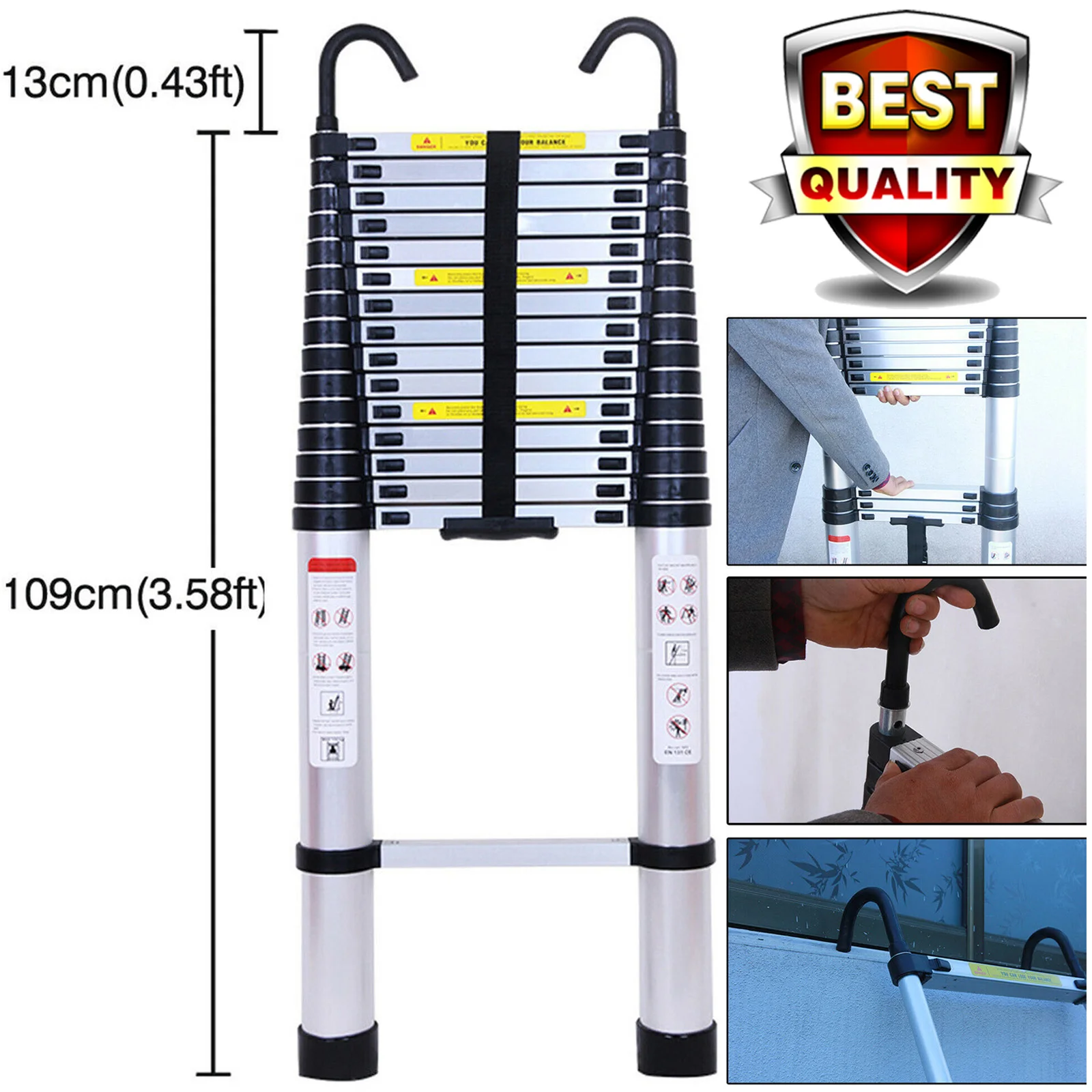 6-2m-20-3ft-Heavy-Duty-Telescopic-Ladder-with-Removable-Hook-Aluminum ...