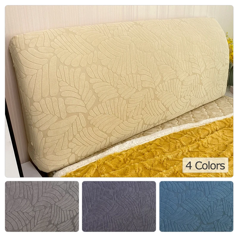 Solid-Flower-Bedside-Cover-Elastic-Universal-Size-Soft-Headboard-Cover ...