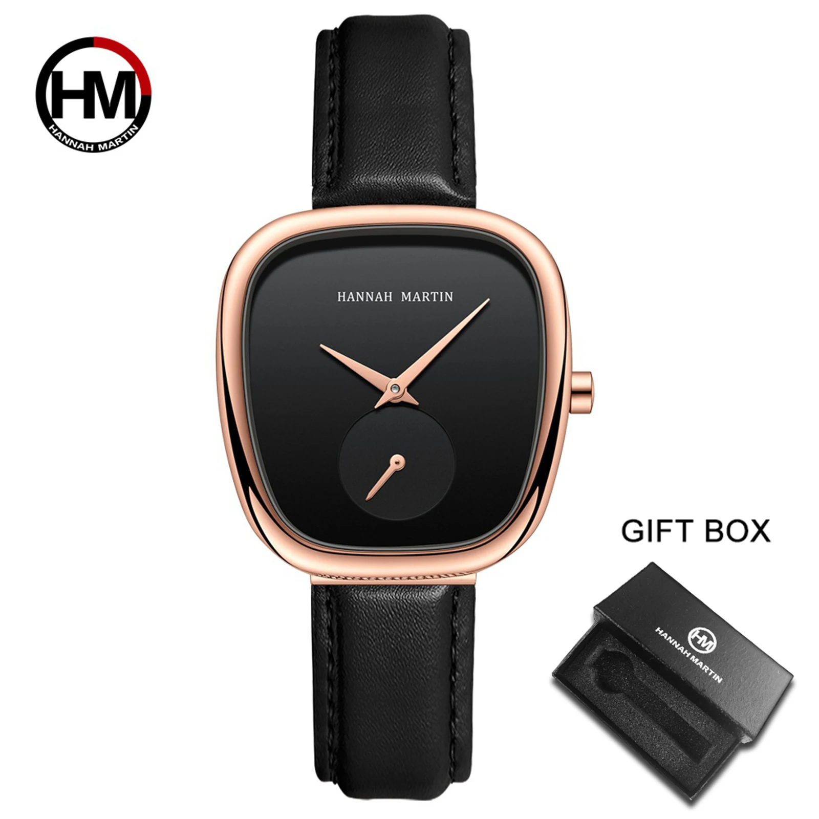 Hannah Martin Brand Simple Women Wristwatch Tonneau Dial Quartz Machine ...