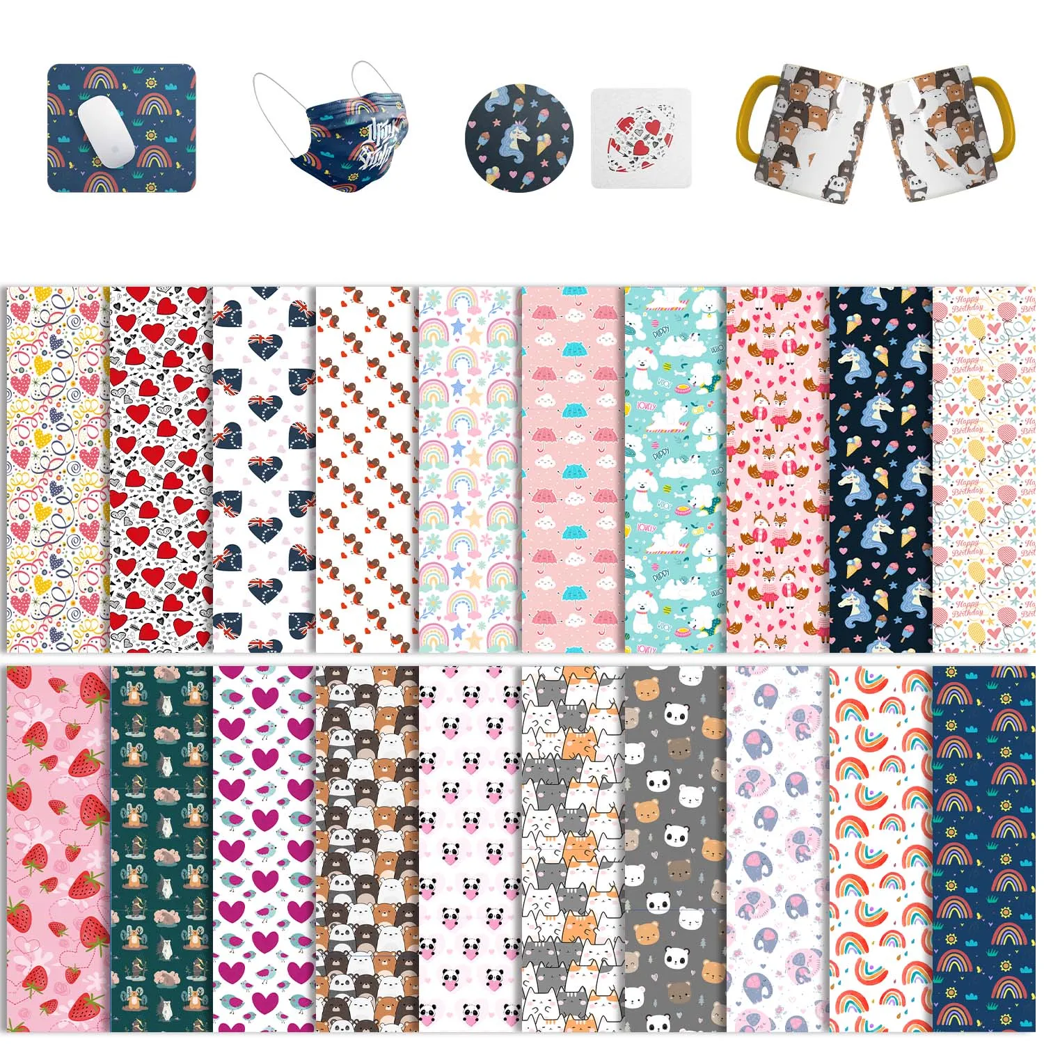 WOWOCUT-Infusible-Transfer-Ink-Sheet-1-PCS-12-X12-Cartoon-Heat-Press ...