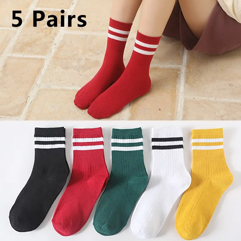 Conjunto-de-calcetines-a-rayas-multicolor-para-mujer-medias-c-modas ...