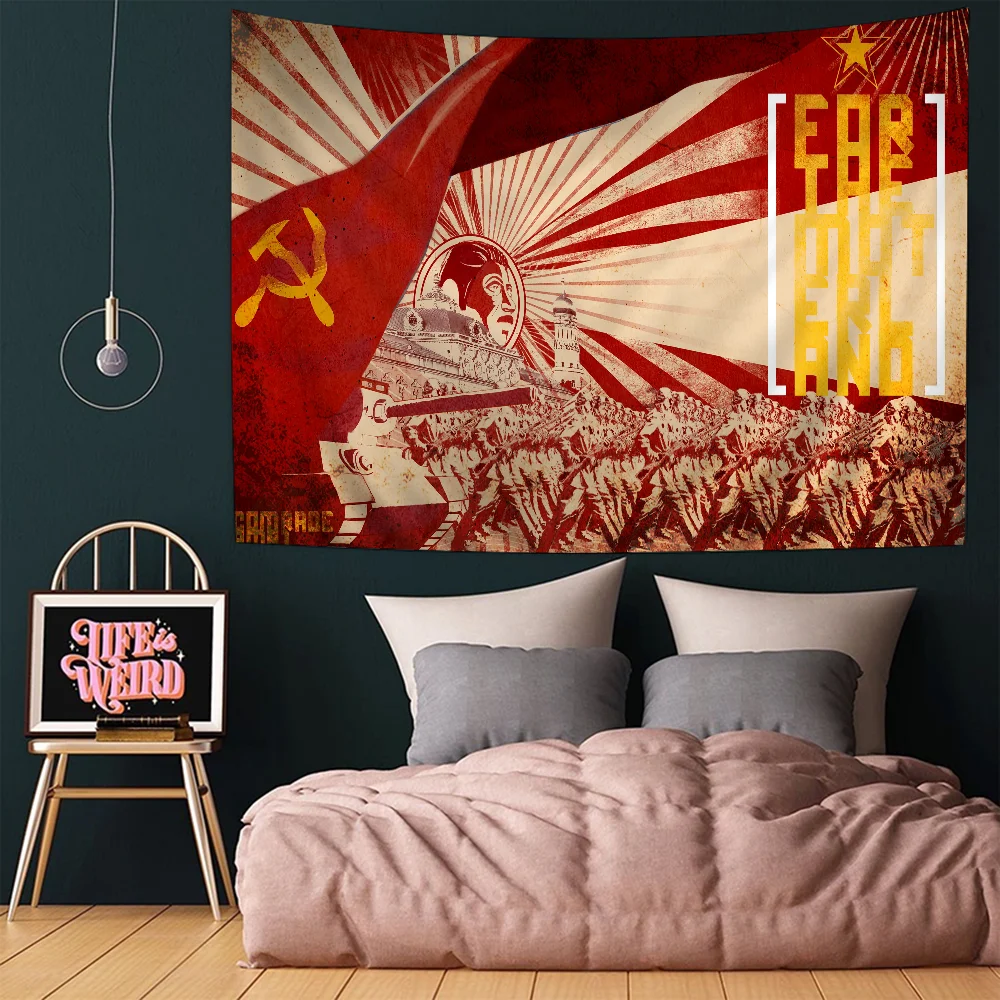 USSR-CCCP-Russian-Stalin-Portrait-Cartoon-Tapestry-Bohemian-Wall ...