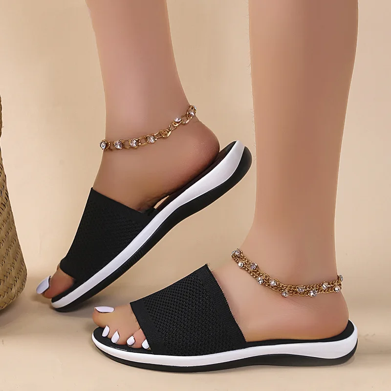 Zomerslippers-Damesschoenen-2023-Damessandalen-Romeinse-Platte-Slippers ...