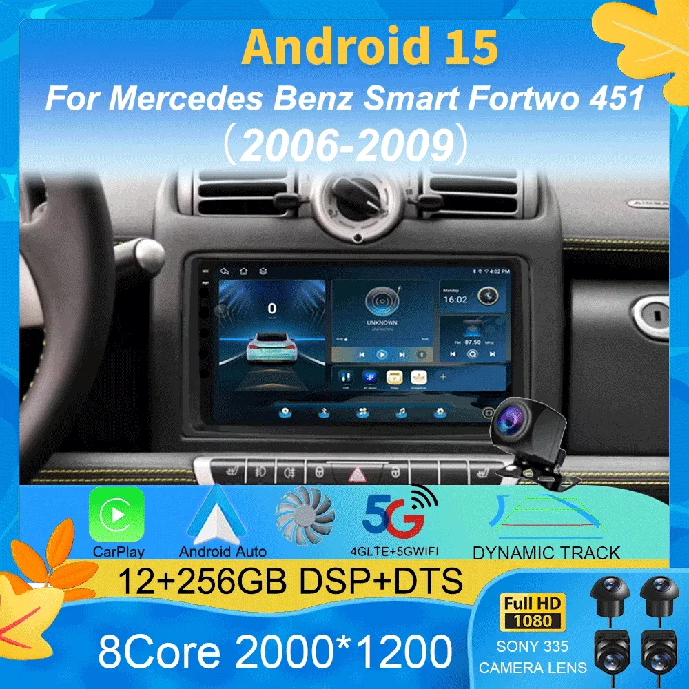 Android 15 For Mercedes Benz Smart Fortwo 451 2006 2007 2008 2009 Car ...