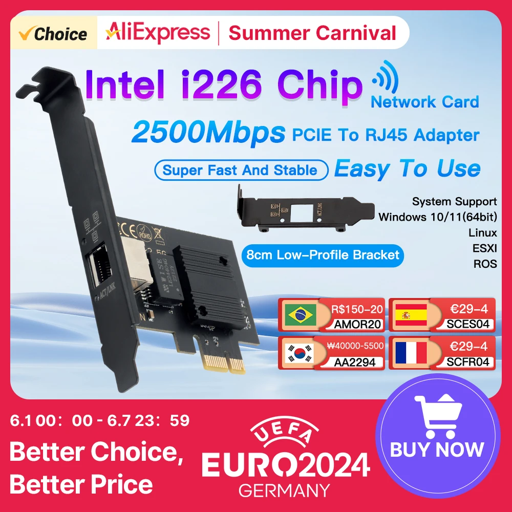 2-5G-Intel-i226-PCIE-To-RJ45-Network-Card-100-1000-2500Mbps-RJ45 ...