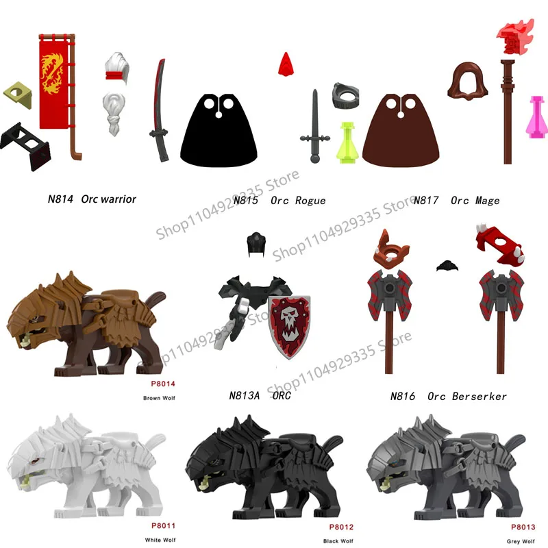 N813A N814 MOC Medieval Orcs Building Blocks Game series Mini Action ...