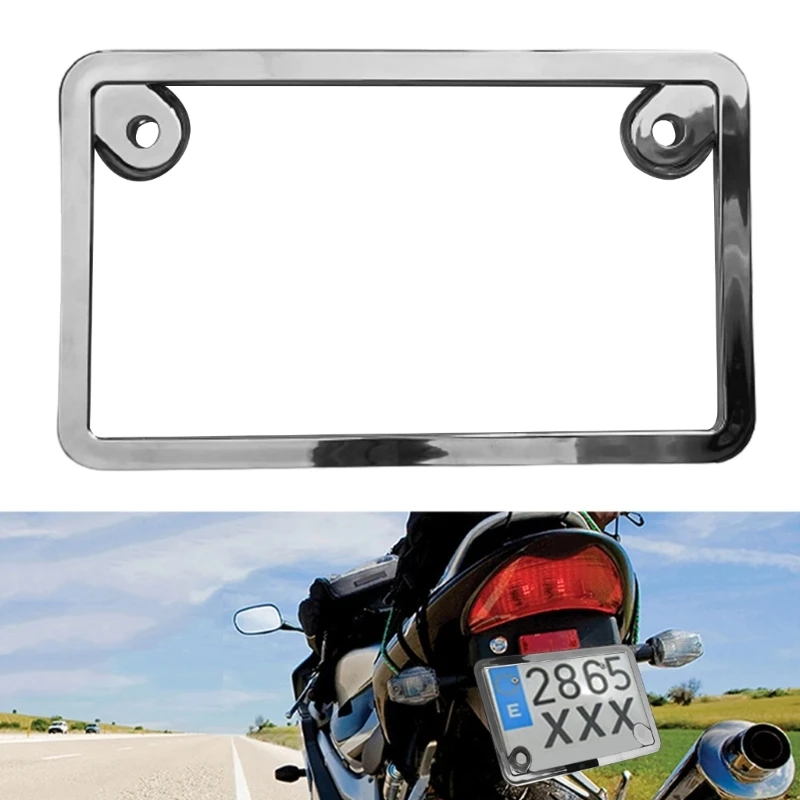 Rustproof-Motorcycle-License-Plate-Frames-2-Holes-License-Plate-Holders ...