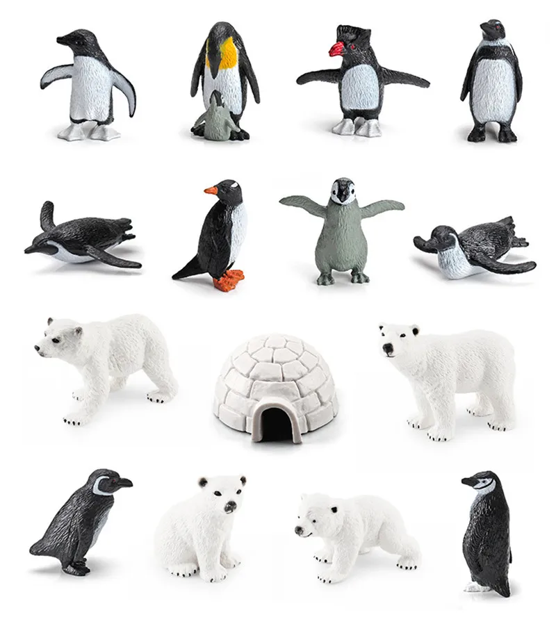 Ensemble d'animaux - Figurines d'animaux du pôle nord lgloo, 15 pièces ...
