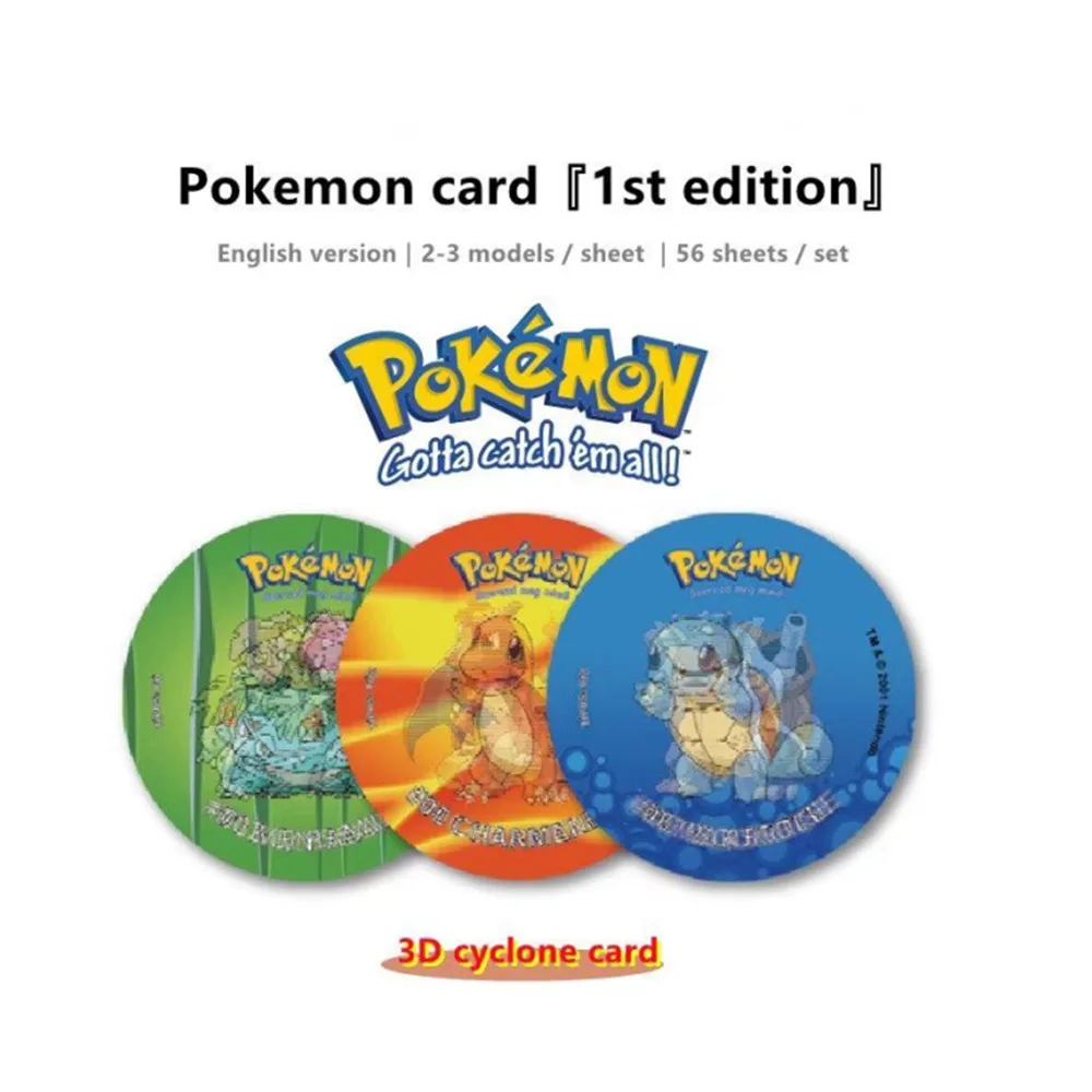 Pokemon Tazos Card 1st Edition 1996 English Shiny Letters Round Cards ...
